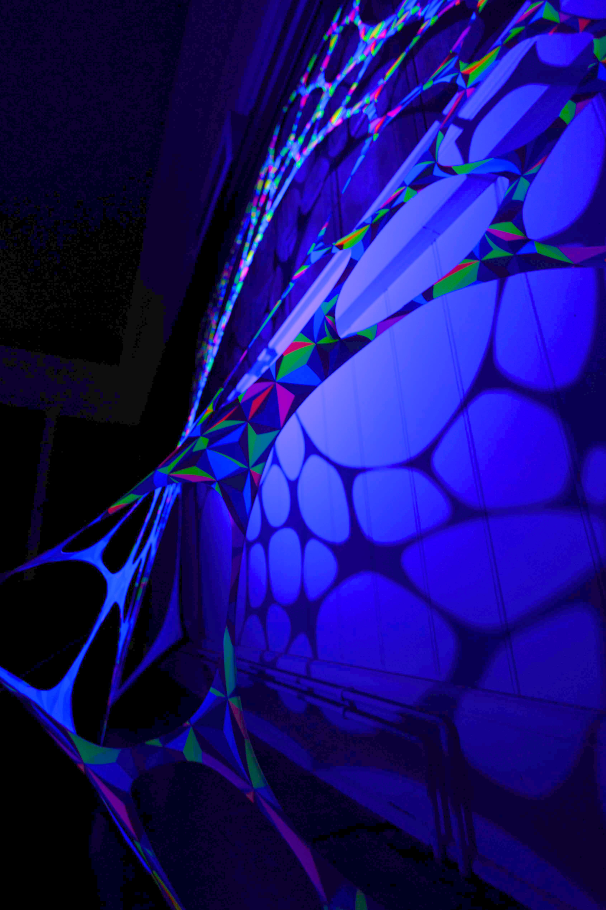 UV decorations that stand out. Beautiful UV geometric ceiling canopy ...