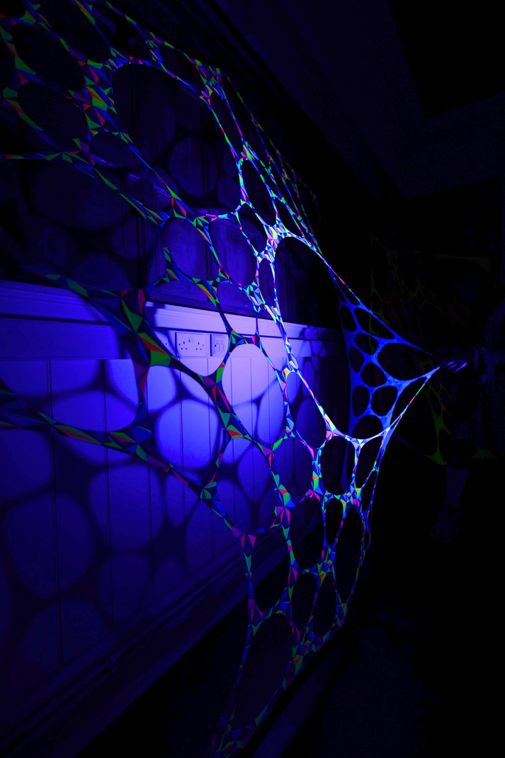 UV decorations that stand out. Beautiful UV geometric ceiling canopy ...