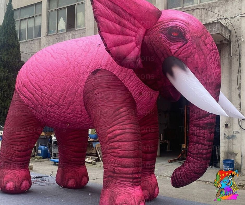 Pink Inflatable Elephant | Giant Safari & Zoo Party Decor – Trippy ...