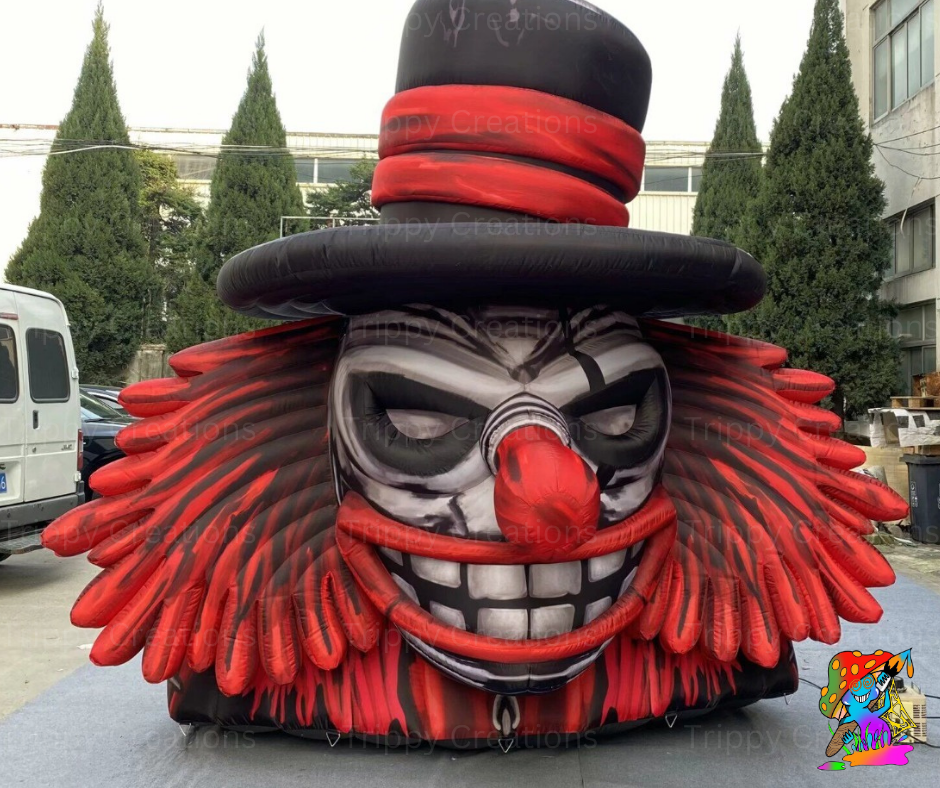 3m Inflatable Skull Clown | Haunted Circus & House of Horrors Halloween ...