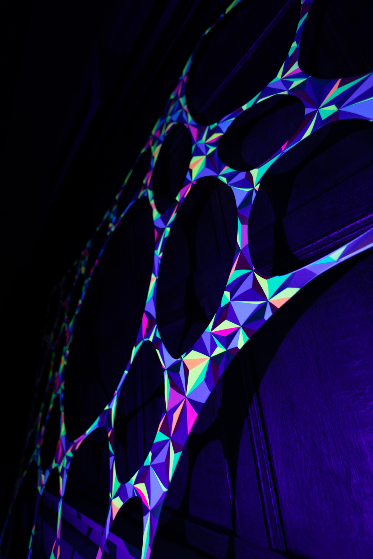 UV decorations that stand out. Beautiful UV geometric ceiling canopy ...