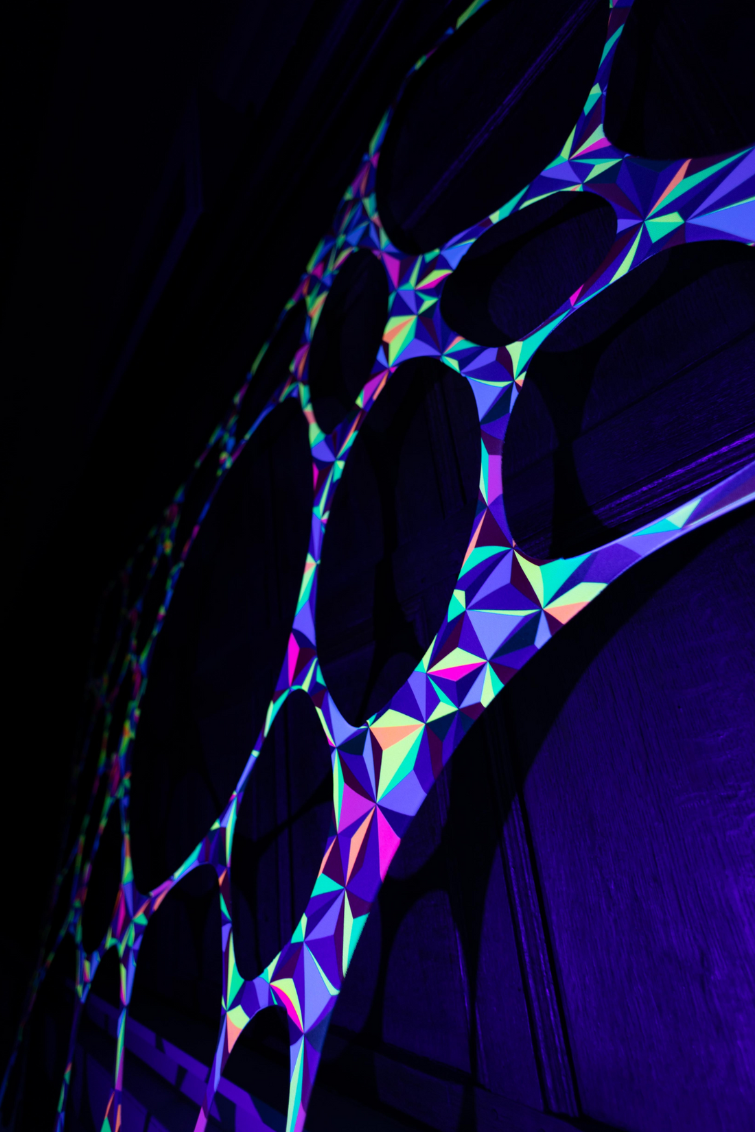 UV decorations that stand out. Beautiful UV geometric ceiling canopy ...