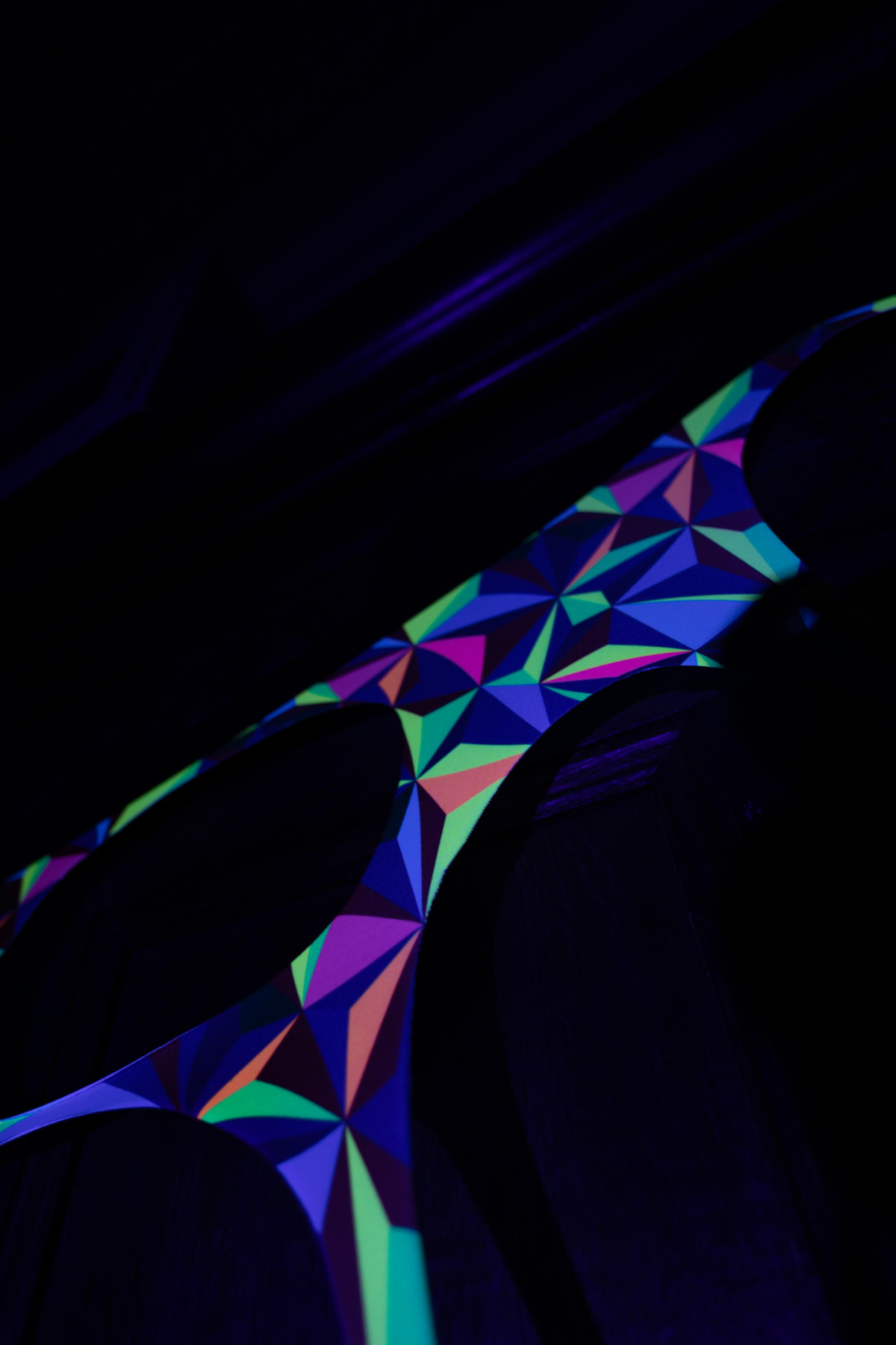 UV decorations that stand out. Beautiful UV geometric ceiling canopy ...