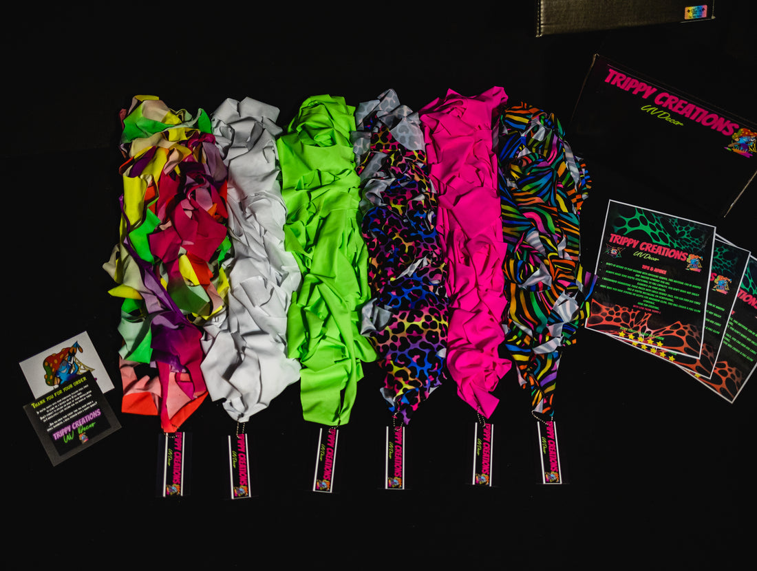 Rainbow Zebra Black Light Ceiling Decor, funky wall hanging, UV events ...