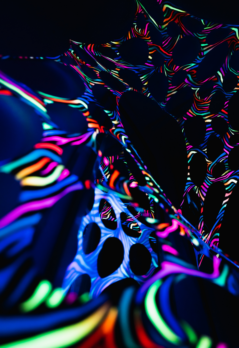 Rainbow Zebra Black Light Ceiling Decor, funky wall hanging, UV events ...