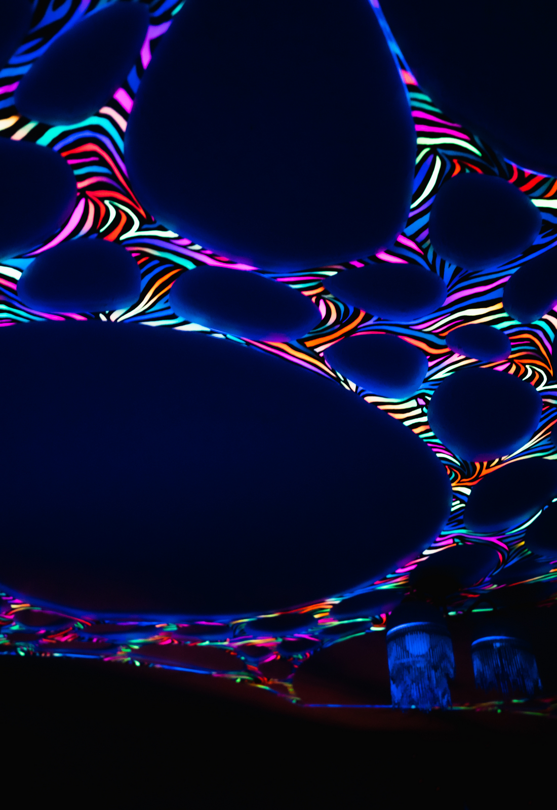 Rainbow Zebra Black Light Ceiling Decor, funky wall hanging, UV events ...